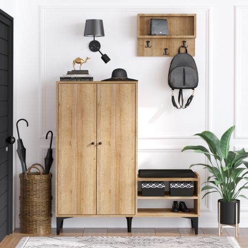 Hanah Home ormarić za cipele Jess, 120 cm, hrast