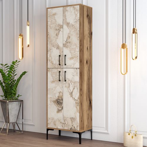 Hanah Home cipelarnik Berlin A, 60 cm, orah / beli mermer / beli