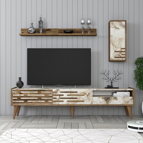 Hanah Home TV komoda Valensiya, 180 cm, orah / beli mermer