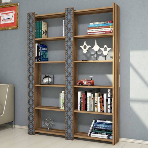 Hanah Home polica za knjige City 2, 124,6 cm, orah / Chalcedony