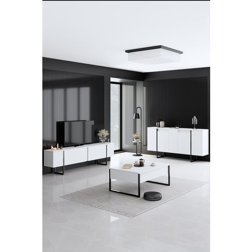 Hanah Home set nameštaja za dnevnu sobu Luxe, bela / crna