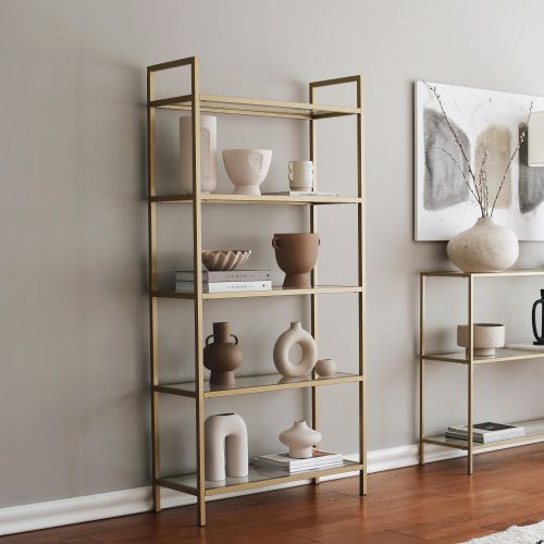 Hanah Home polica za knjige K101, 80 cm, zlatna