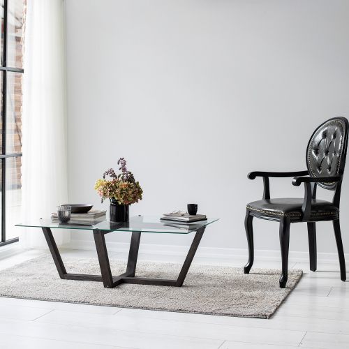 Hanah Home klub sto Amalfi, 105 cm, antracit