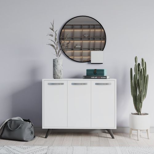 Hanah Home višenamenski ormarić Piffa, 100 cm, beli