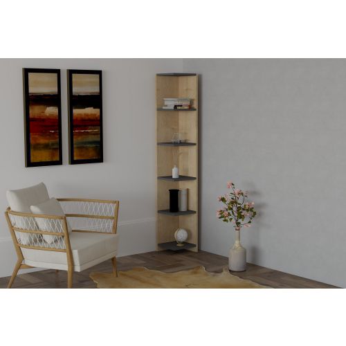Hanah Home polica za knjige Porto Sapphire Anthracite, 25 cm
