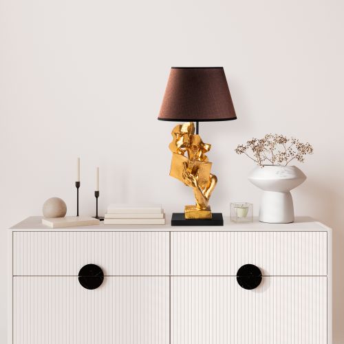 Opviq stona lampa FIGURA-15292, zlatna / braon