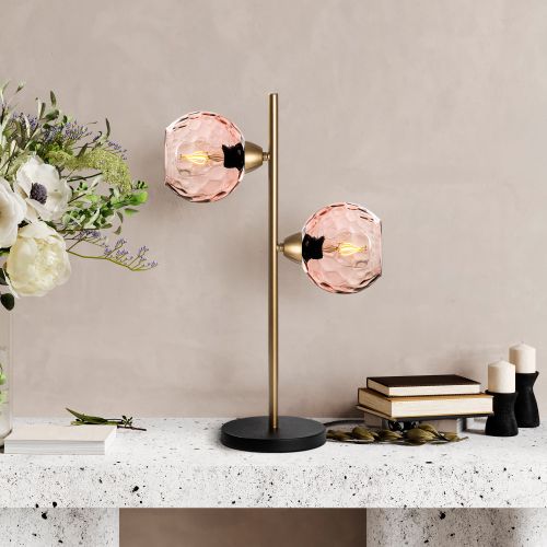 Opviq stona lampa Benek 15-14563, roze / zlatna