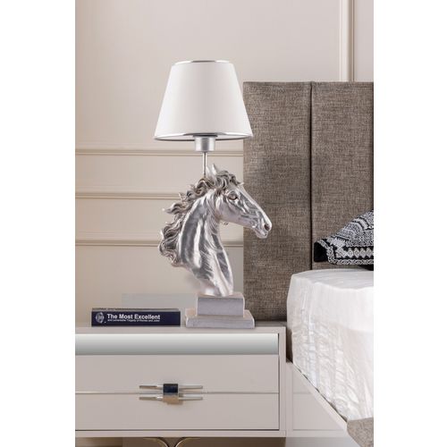 Opviq stona lampa Horse, visina 60 cm, bela / srebrna