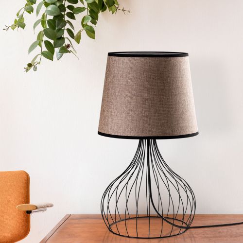 Opviq stona lampa Telıs 5393, crna / svetlobraon