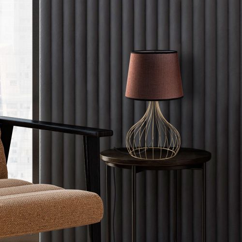 Opviq stona lampa Telıs 5402, zlatna / braon