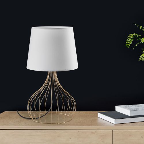 Opviq stona lampa Telıs 5404, zlatna / bela