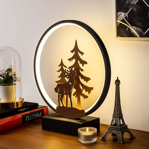 Opviq stona lampa XMAS8, visina 35 cm, crna / bakarna