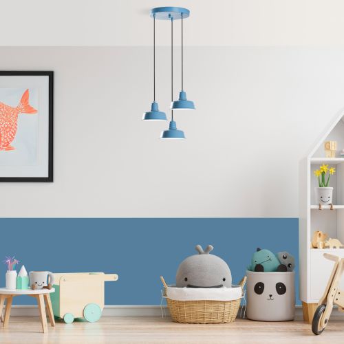 Opviq luster Memati 181Light Blue 3, 3 × E27, svetloplava