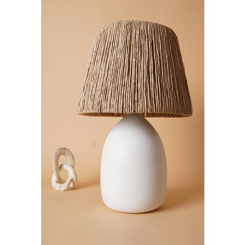 Opviq stona lampa YL599, bela / hrast