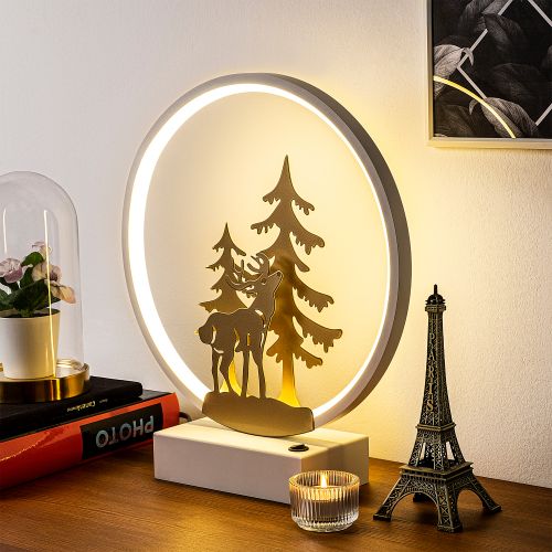 Opviq stona lampa XMAS16, visina 35 cm, bela / zlatna