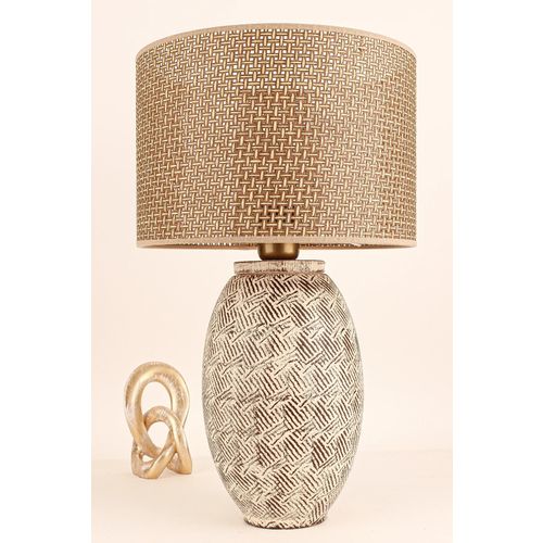 Opviq stona lampa YL652, visina 50 cm, braon / krem / hrast