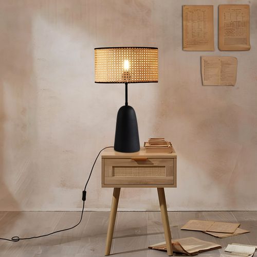 Opviq stona lampa AYD-3744, visina 50 cm, bež / crna