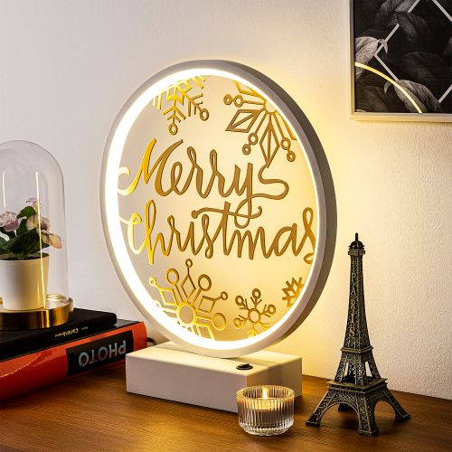 Opviq stona lampa XMAS13, visina 35 cm, bela / zlatna