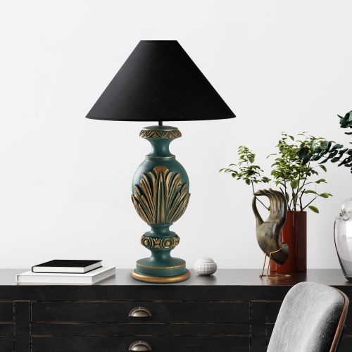 Opviq stona lampa ELEGANZE-5311, zelena / crna