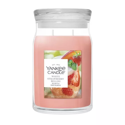 White Strawberry Bellini Place Signature mirisna sveća - velika tegla (jagoda, šampanjac, šećer)