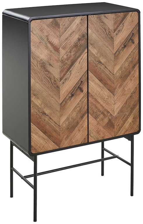 KOMODA 80/122/40 cm crna, boja hrasta