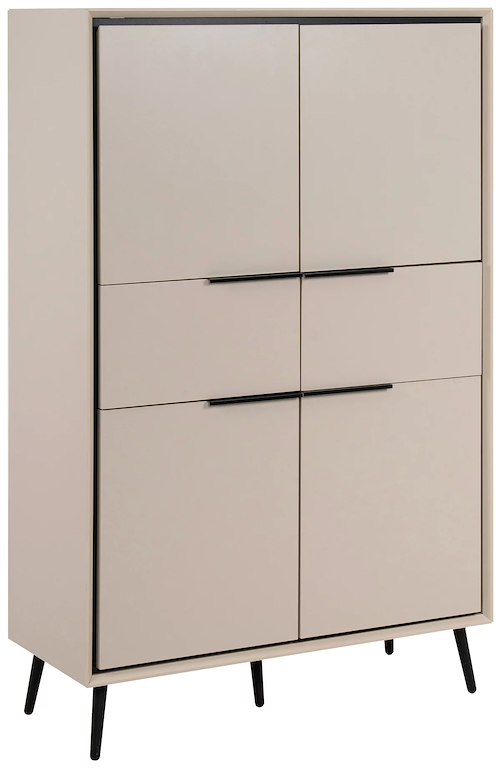 VISOKA KOMODA 90/140/38 cm crna, boja peska