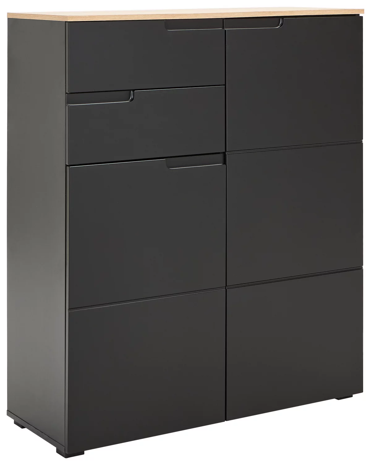 KOMODA 100/119/40 cm crna, boja hrasta