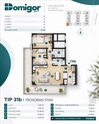 Bežanijska kosa 1 | 113m2, 3.0 ,lux 51