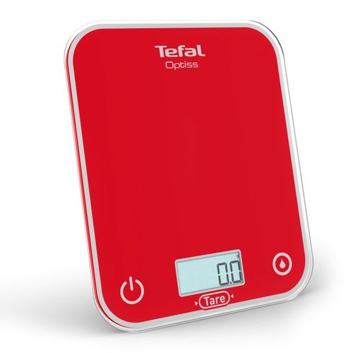 Tefal Optiss BC50U3V0 digitalna kuhinjska vaga do 5 kg, staklena, crvena
