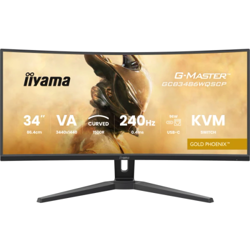iiyama G-Master GCB3486WQSCP-B1 gaming monitor 34" UWQHD VA 240Hz, zakrivljen, USB-C 95W