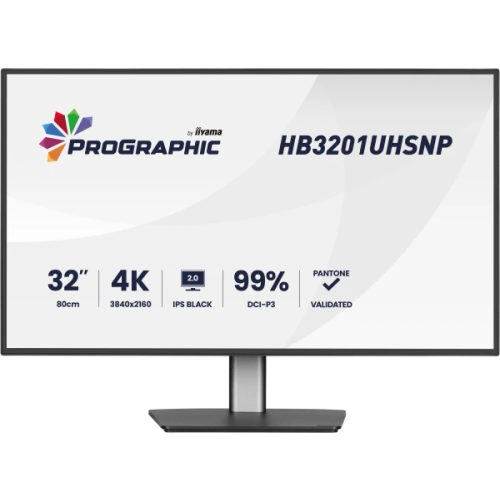 iiyama ProLite HB3201UHSNP-B1 monitor 31.5" 4K UHD IPS, USB-C 96W, LAN, pivot