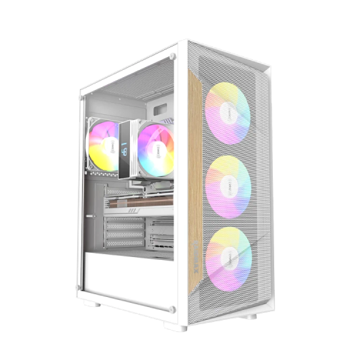 Raidmax Vector V219 ARGB V219WF kućište ATX, belo, staklo, 4 ventilatora