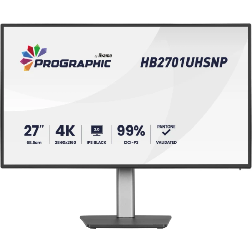 iiyama ProLite HB2701UHSNP-B1 monitor 27" 4K UHD IPS Black, USB-C 96W, LAN, pivot