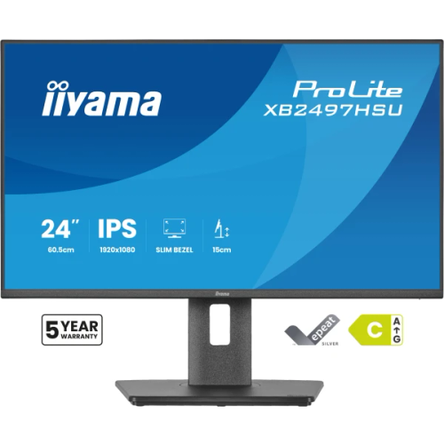 iiyama ProLite XB2497HSU-B1 monitor 23.8" Full HD IPS 120Hz, USB hub, pivot