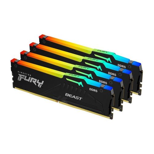 Kingston FURY Beast RGB KF560C40BBAK4-64 RAM memorija 64GB (4x16GB) DDR5 6000MT/s CL40