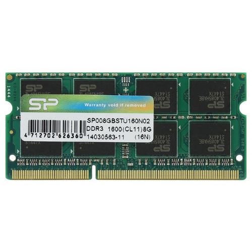 SILICON POWER 8GB DDR3 SODIMM 1600Hz SP008GBSTU160N02
