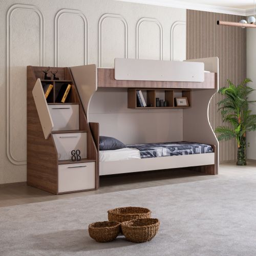 Hanah Home krevet na sprat Milano, 260 cm, krem / braon