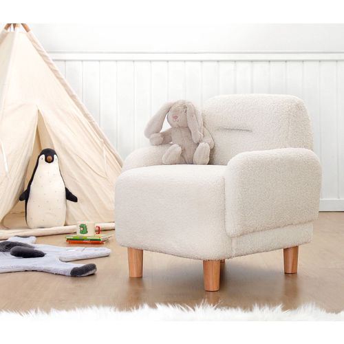 Atelier Del Sofa dečja fotelja sa krilima Cobie Teddy, 49 cm, bela