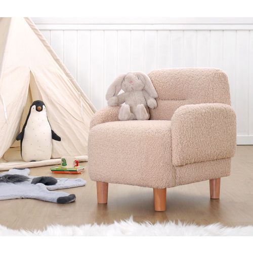 Atelier Del Sofa dečja fotelja sa krilima Cobie Teddy, 49 cm, puder