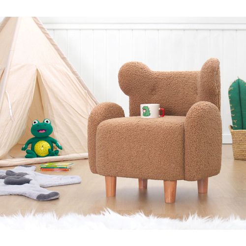 Atelier Del Sofa dečja fotelja sa krilima Juano Teddy, 55 cm, braon