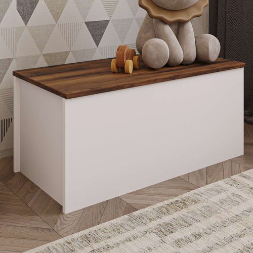 Hanah Home komoda Florya, 90 cm, bela / rustični orah