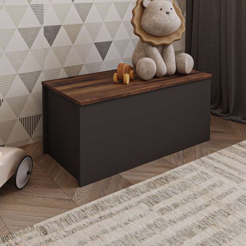 Hanah Home komoda Florya, 90 cm, antracit / rustični orah