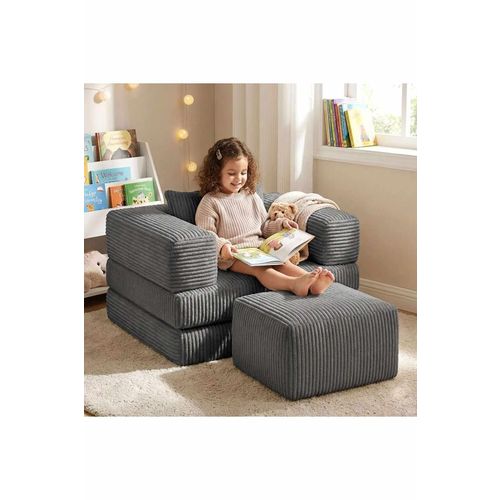 Atelier Del Sofa Puflu dečija sofa na razvlačenje 90 × 70 cm, tamnosiva
