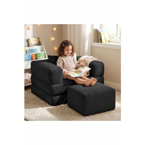 Atelier Del Sofa Puflu dečija sofa na razvlačenje 90 × 70 cm, crna