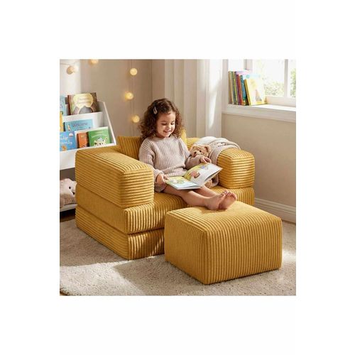 Atelier Del Sofa Puflu dečija sofa na razvlačenje 90 × 70 cm, senf žuta