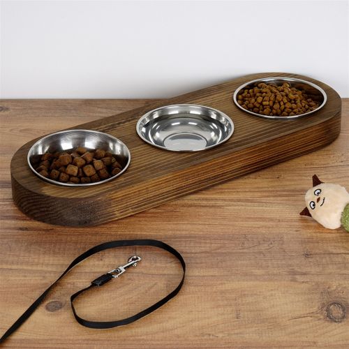 Hanah Home posuda za hranu za ljubimce PET016, 17 cm, orah