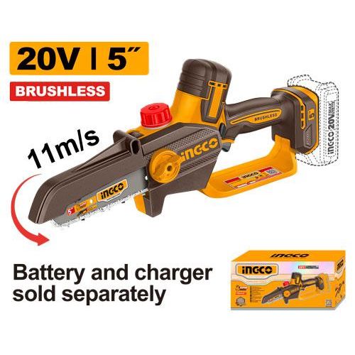 Ingco aku mini lančana testera CGSLI2056, 20V, vodilica 5" (13 cm), SOLO
