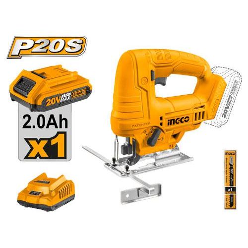 Ingco aku ubodna testera CJSLI65081, 20V, sa baterijom 2,0 Ah i punjačem