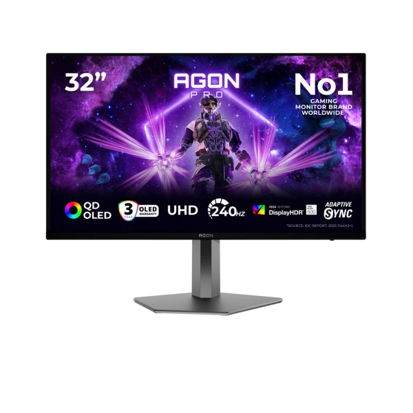 Monitor AOC AG326UZD2 31.5 OLED 3840x2160 240Hz 0.03ms GtG HDMIx2,DP,USB-C G-sync Pivot visina crna ( AG326UZD2 )