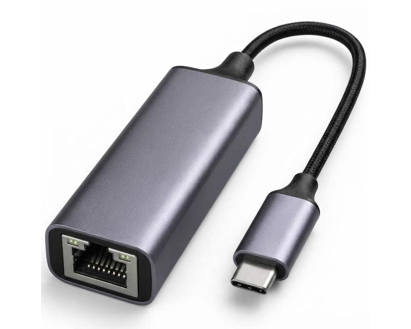 E-GREEN Mrežni Adapter USB 3.1 tip C (M) - Gigabit ethernet RJ-45 (F) crni